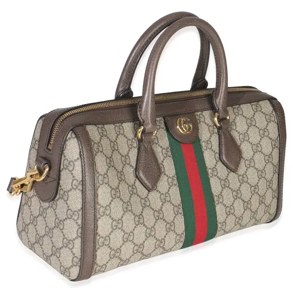 Gucci Gg Monogram Canvas Ophidia Boston Bag