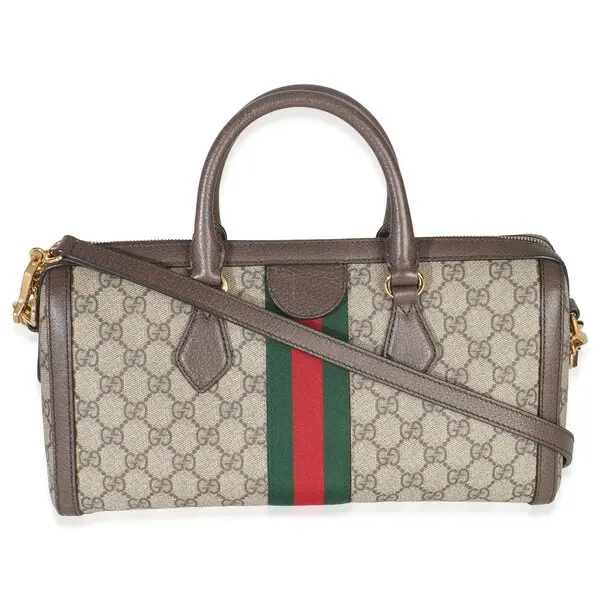 Gucci Gg Monogram Canvas Ophidia Boston Bag