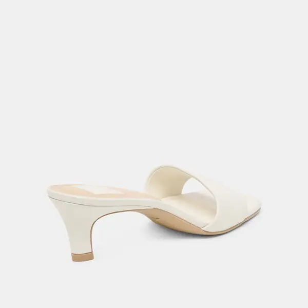 DOLCEVITA Rexa Kitten Heel Mules - True White Leather