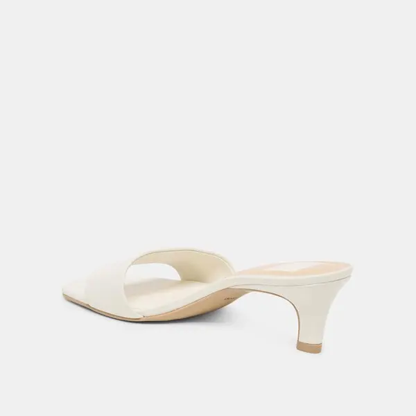 DOLCEVITA Rexa Kitten Heel Mules - True White Leather