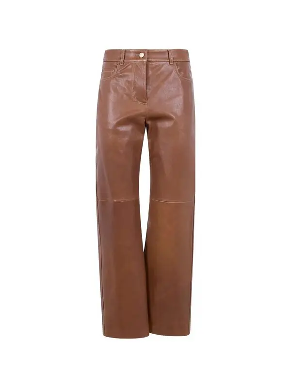 Max Mara Smmviolino Leather Trousers - Brown