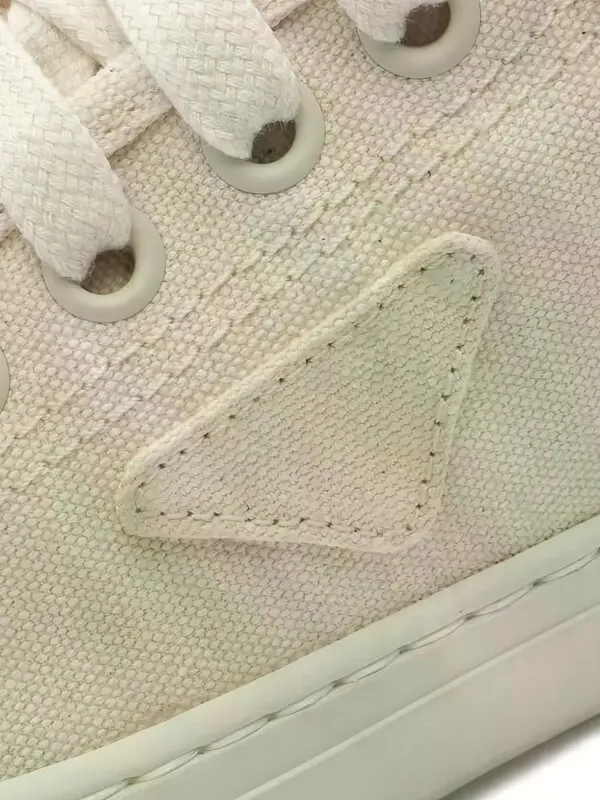 Prada Triangle-logo Canvas Sneakers