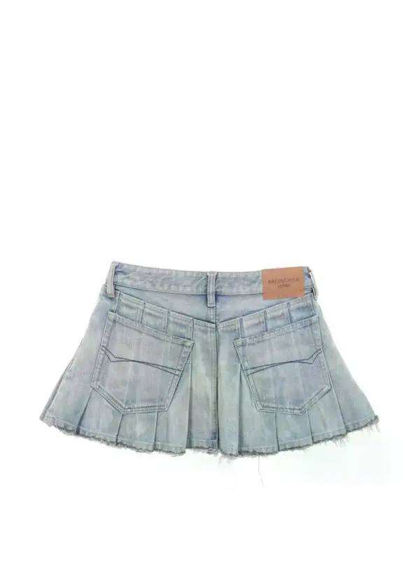 Balenciaga 2010s Denim Pleated Mini Skirt