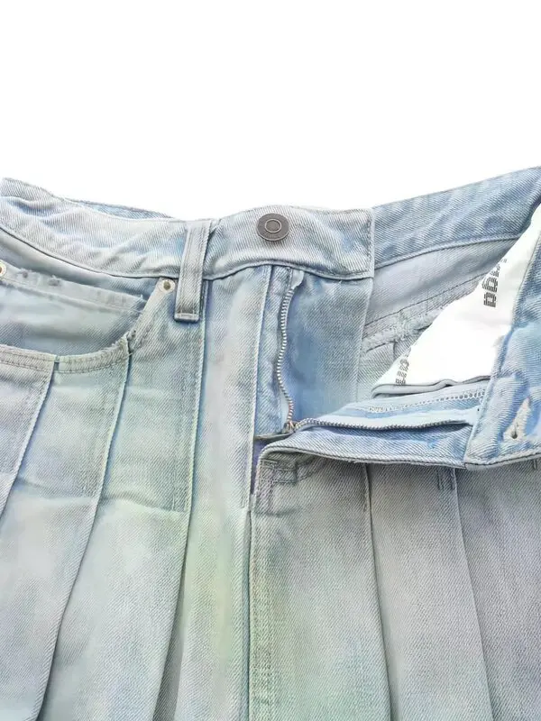 Balenciaga 2010s Denim Pleated Mini Skirt