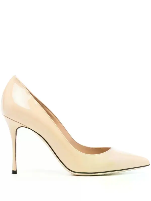 SERGIO ROSSI Godiva 90mm Leather Pumps - Neutrals