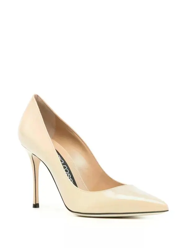 SERGIO ROSSI Godiva 90mm Leather Pumps - Neutrals