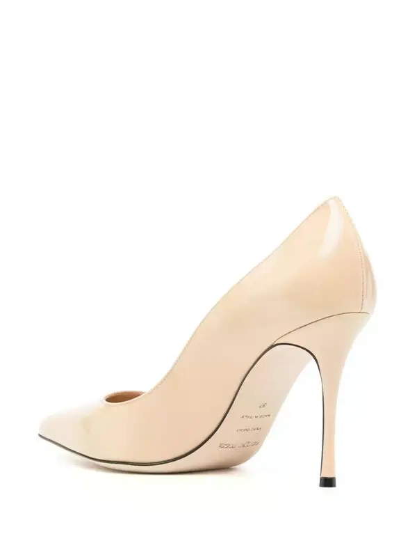 SERGIO ROSSI Godiva 90mm Leather Pumps - Neutrals