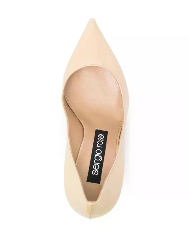 SERGIO ROSSI Godiva 90mm Leather Pumps - Neutrals