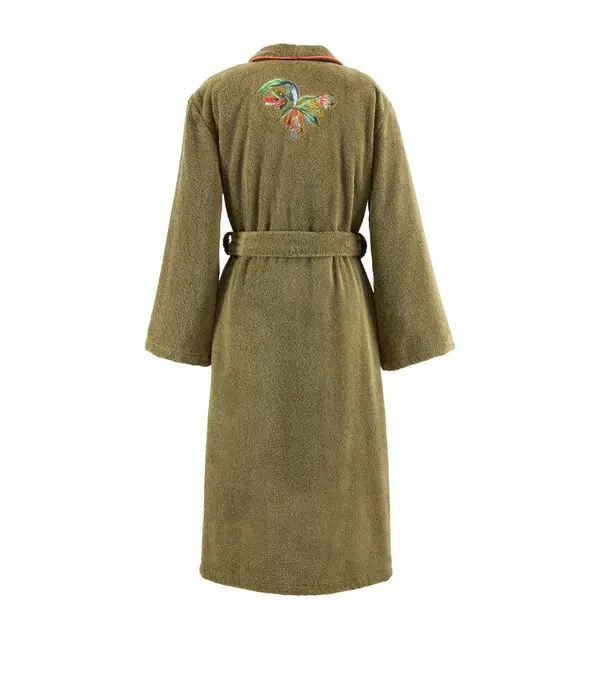 YVES DELORME Cotton-blend Embroidered Eze Bathrobe