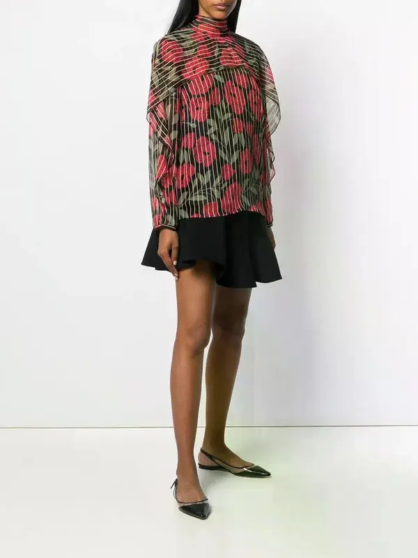 Red Valentino Camellia Print Blouse
