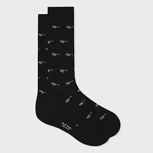 Paul Smith Sunglasses Patterned Socks - Black