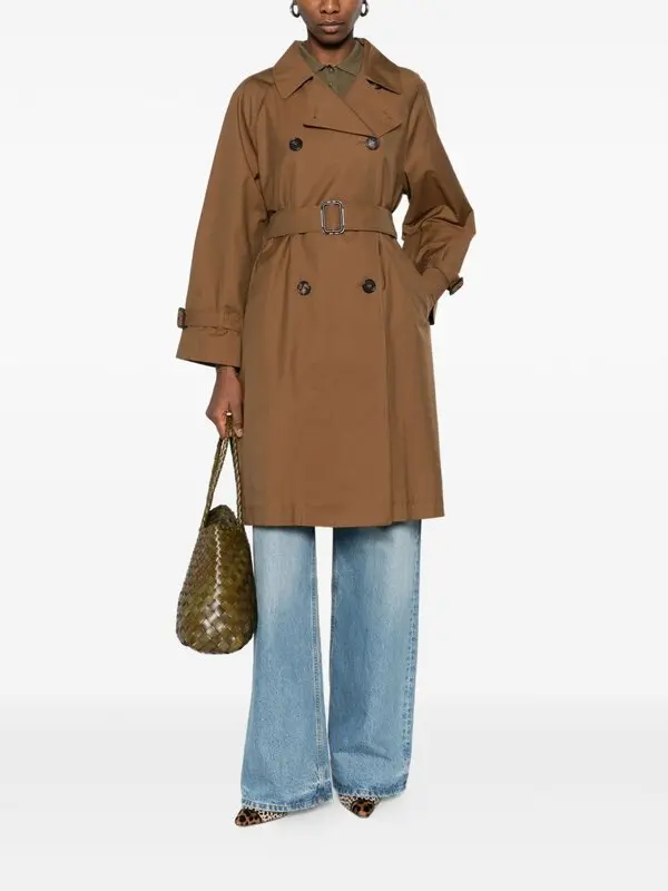 Max Mara Cotton Blend Trench Coat - Brown