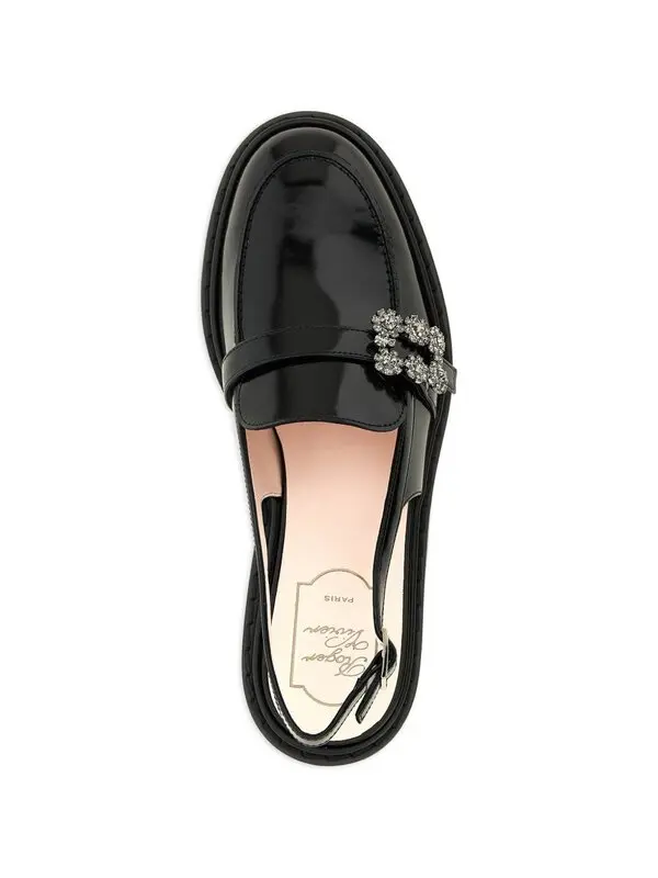 ROGER VIVIER Viv Rangers Leather Loafers - Black