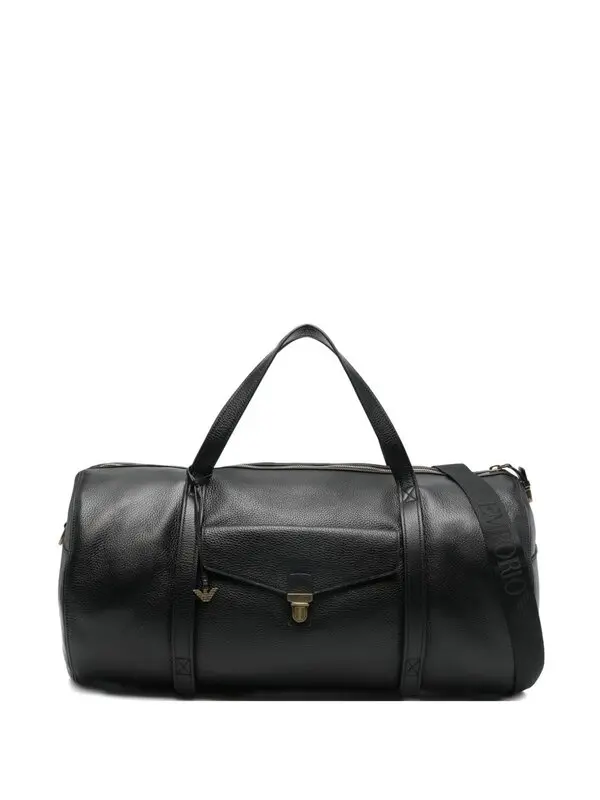Emporio Armani Leather Duffle Bag - Black