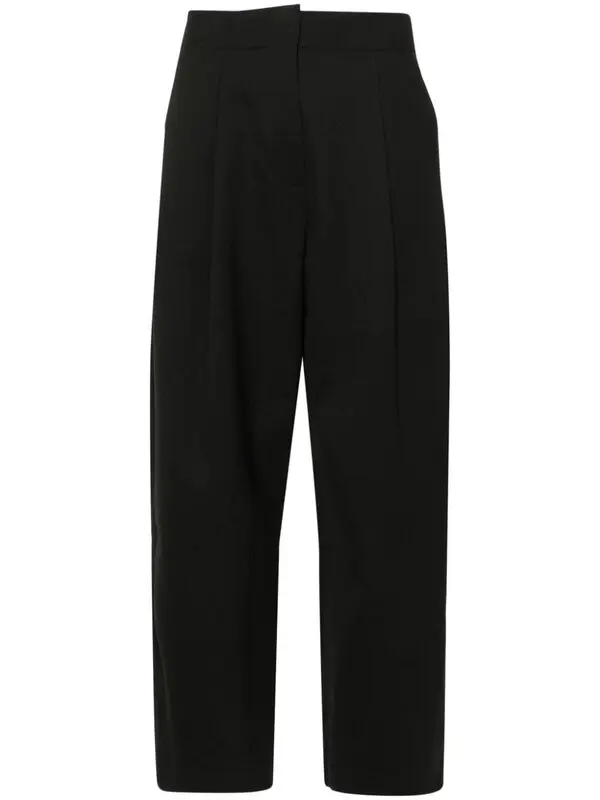 Studio Nicholson Wide Leg Cropped Trousers - Black