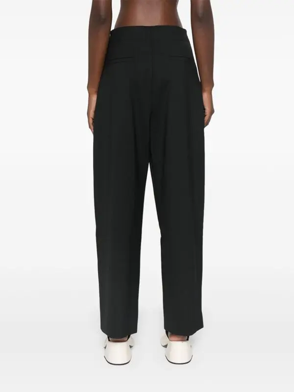 Studio Nicholson Wide Leg Cropped Trousers - Black