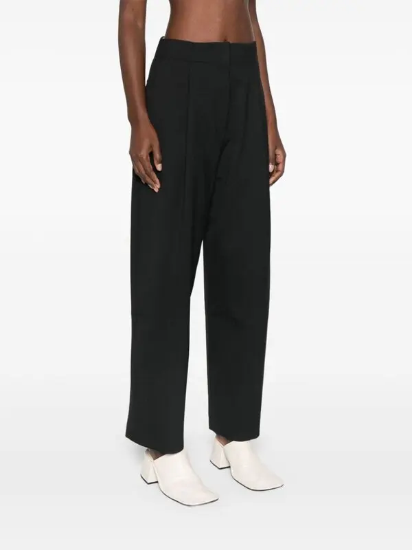 Studio Nicholson Wide Leg Cropped Trousers - Black