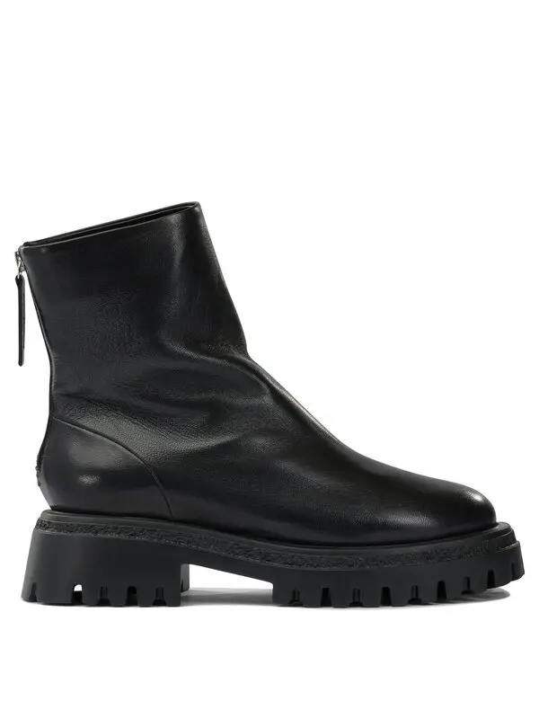 HALMANERA Leather Ankle Boots - Black