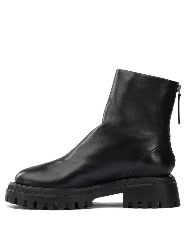 HALMANERA Leather Ankle Boots - Black