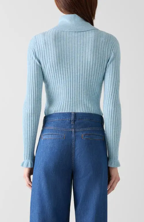 LK BENNETT Cora Collared Ribbed Sweater