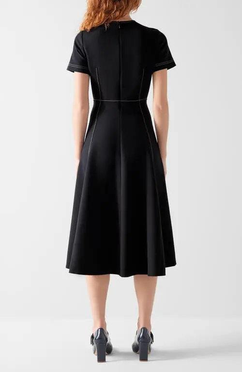 LK BENNETT Eugine Topstitch Midi Dress