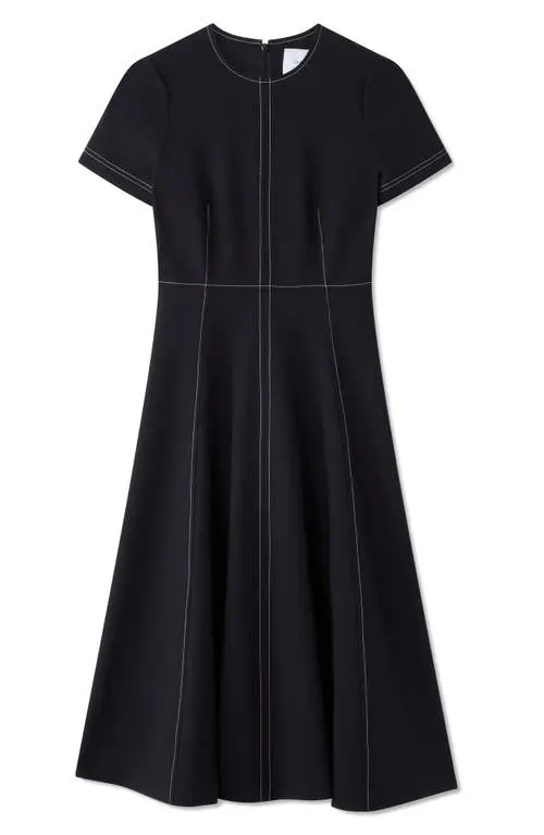 LK BENNETT Eugine Topstitch Midi Dress