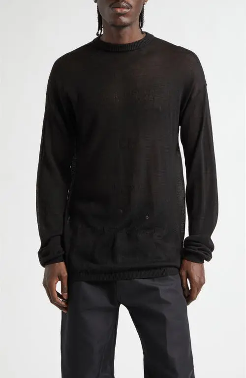 Rick Owens Temple Rivet Sheer Virgin Wool Sweater