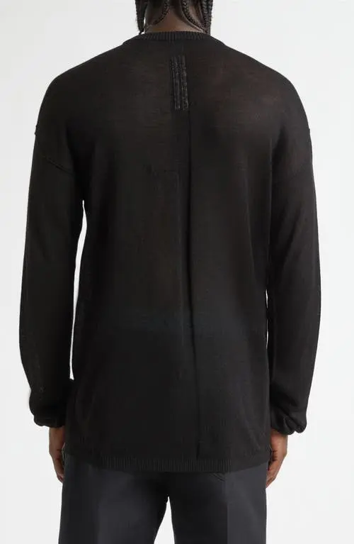 Rick Owens Temple Rivet Sheer Virgin Wool Sweater