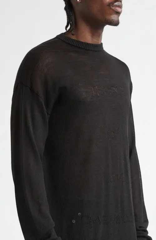 Rick Owens Temple Rivet Sheer Virgin Wool Sweater
