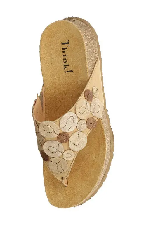 Think! Koak Dot Flip Flop - Almond/kombi