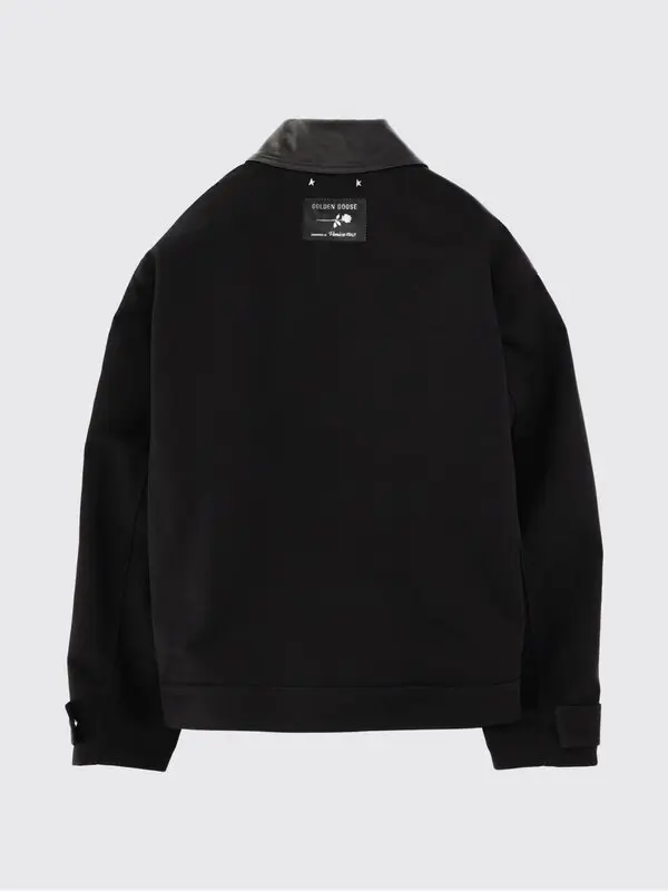 GOLDEN GOOSE Jacket With Leather Collar - Black