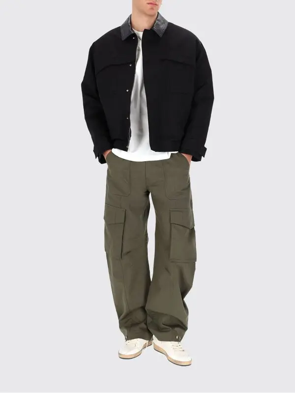GOLDEN GOOSE Jacket With Leather Collar - Black