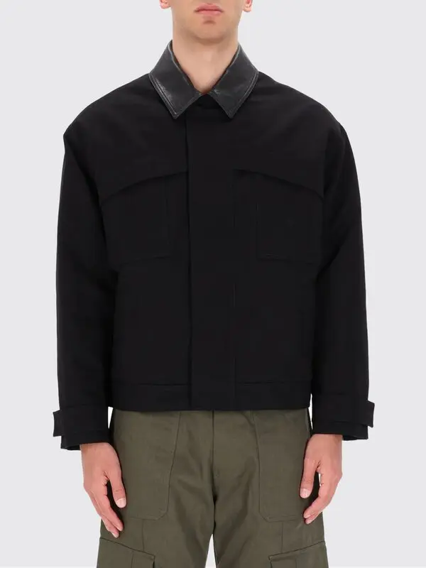 GOLDEN GOOSE Jacket With Leather Collar - Black