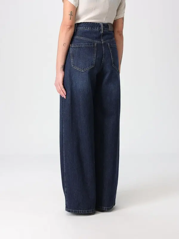 Brunello Cucinelli High-waisted Wide Leg Cotton Denim Jeans - Blue