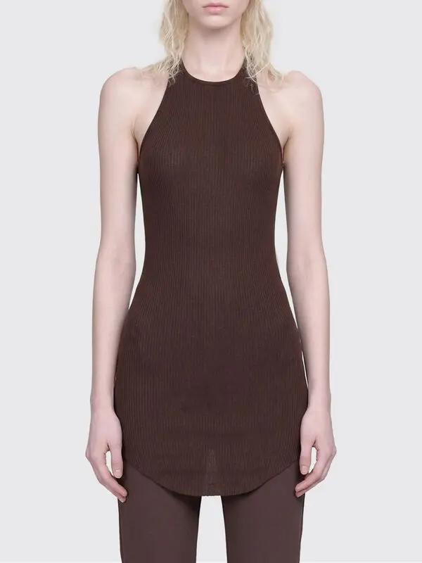 Rick Owens Ribbed Halterneck T-shirt - Brown