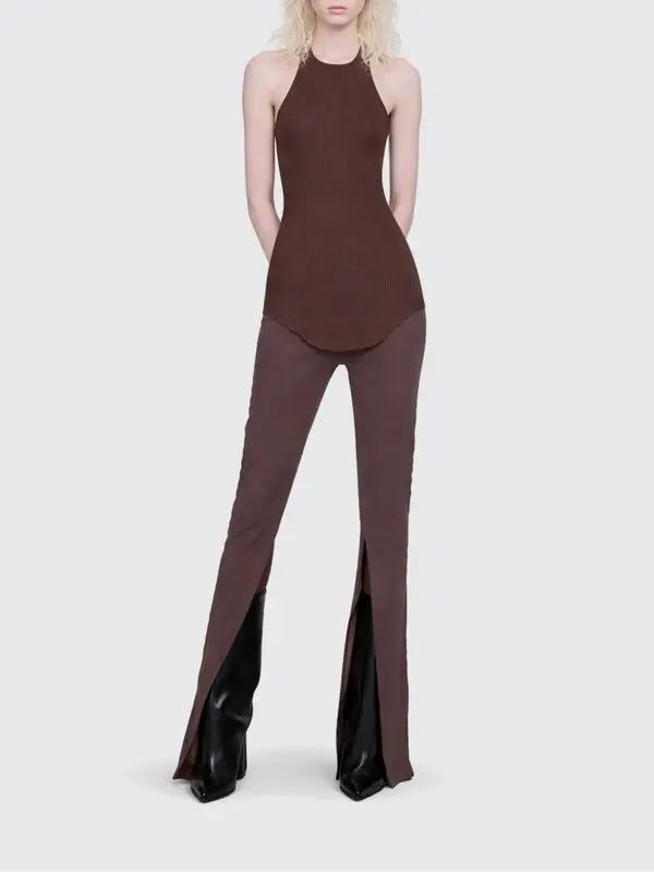 Rick Owens Ribbed Halterneck T-shirt - Brown
