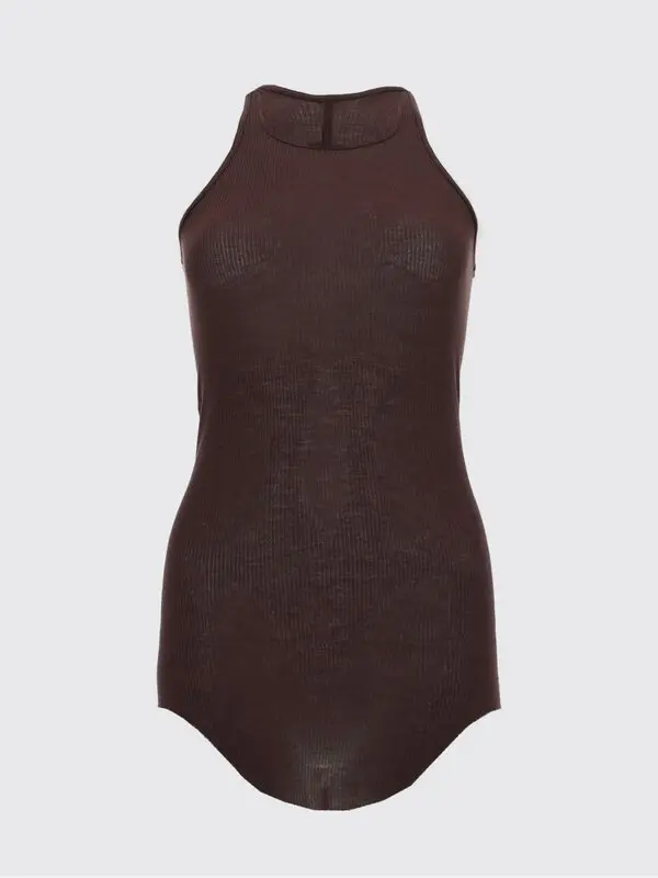 Rick Owens Ribbed Halterneck T-shirt - Brown