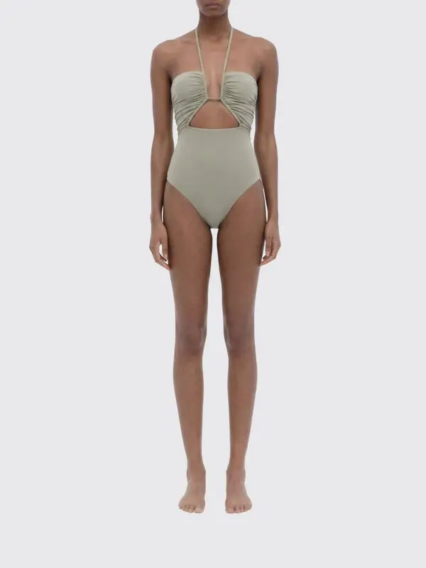 Rick Owens Halterneck Cut Out One Piece Swimsuit - Grey