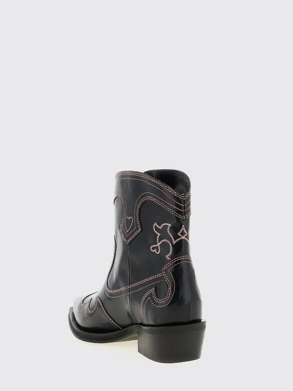 GANNI Cowboy Boots - Black