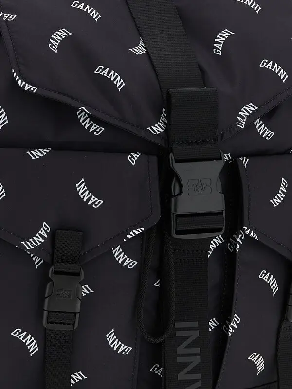 GANNI Logo Backpack - Black
