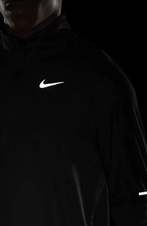Nike Dri-fit Half Zip Running Top - Black/reflective Silver