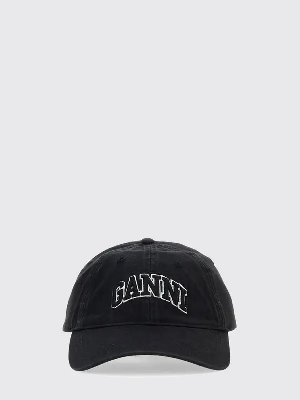 GANNI Baseball Cap - Black
