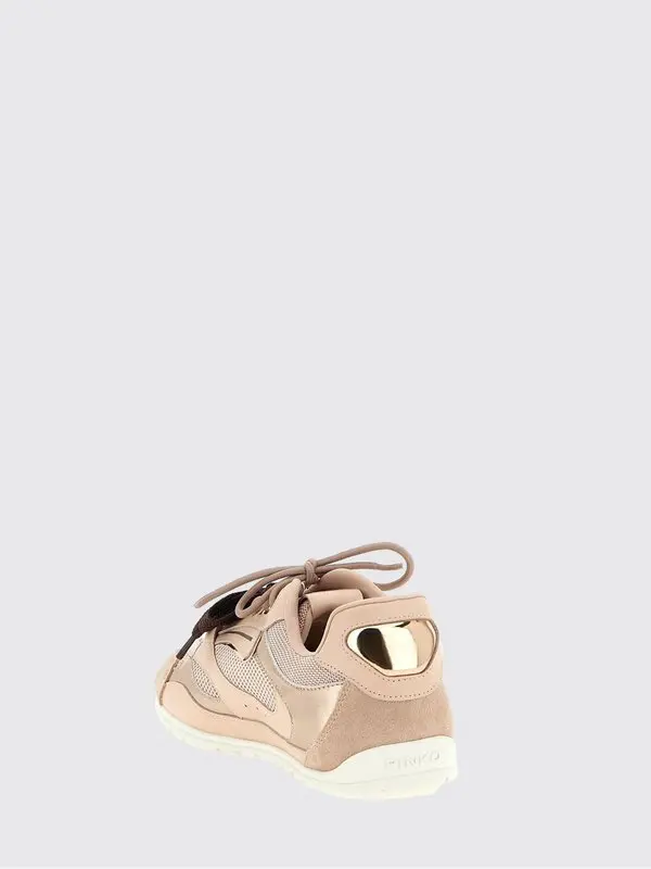 Pinko Lace-up Sneakers With Embellished Laces - Pink