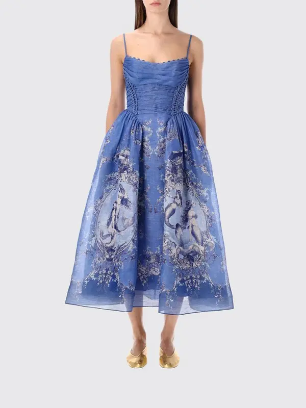 Zimmermann Strapless Printed Midi Dress