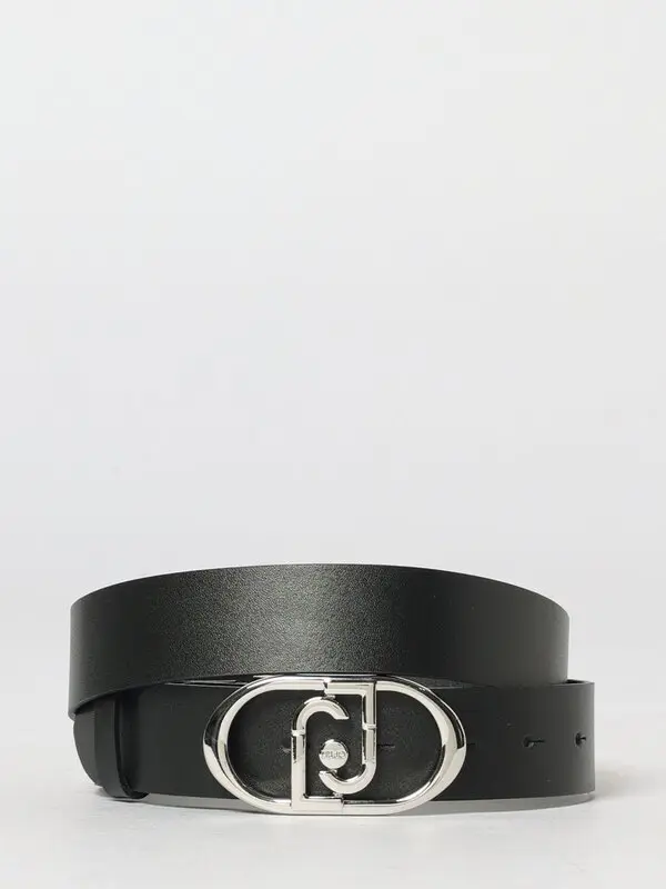 Liu Jo Leather Belt With Silver Tone Buckle - Black