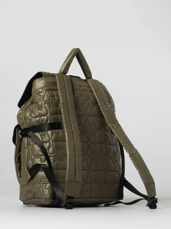 GANNI Quilted Backpack With Logo Detail - Green