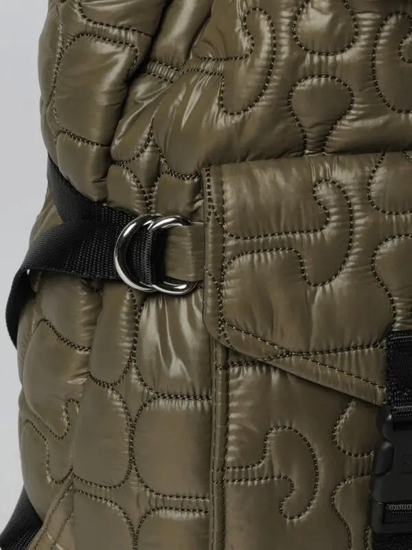 GANNI Quilted Backpack With Logo Detail - Green