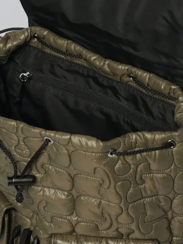 GANNI Quilted Backpack With Logo Detail - Green