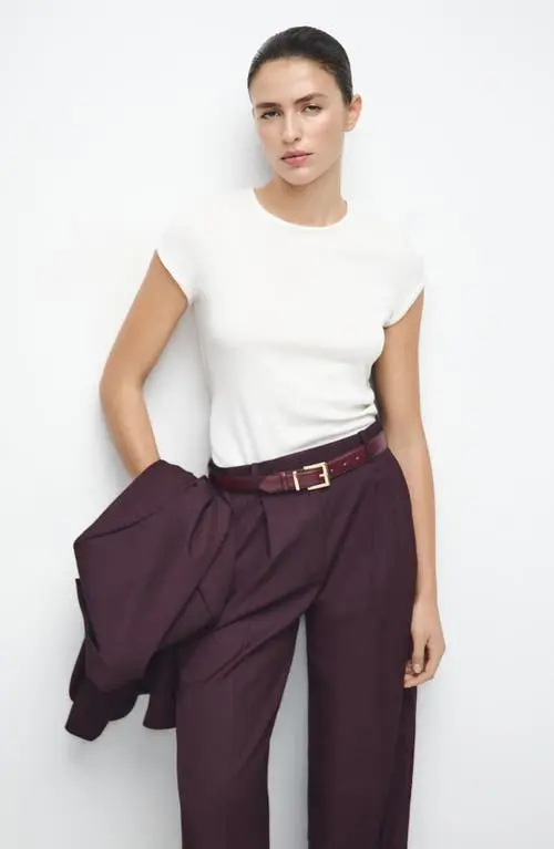 Mango Seamed Wide Leg Pants