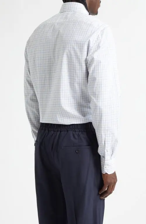 Isaia Check Button-up Shirt - White Multi